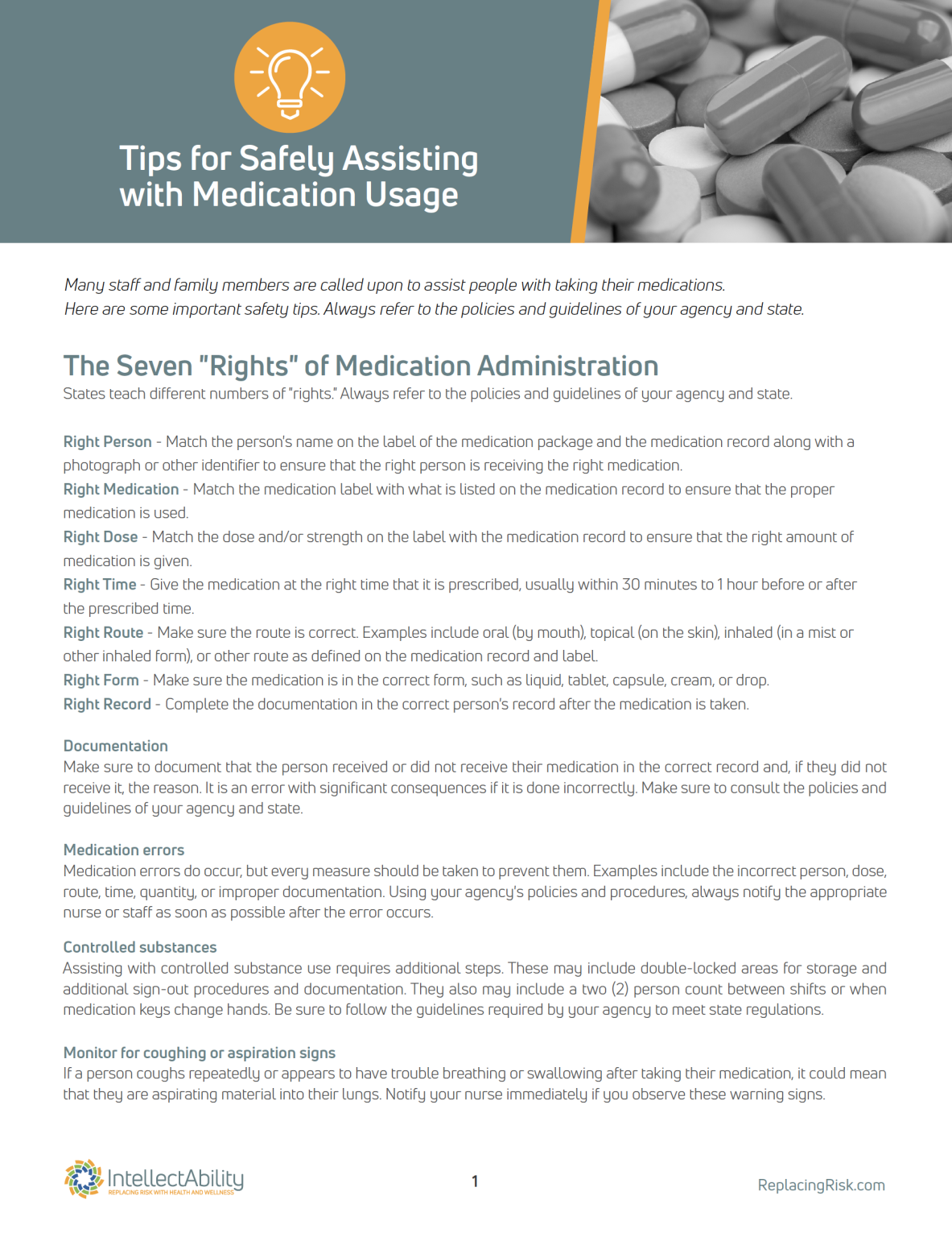 Tips for Safely Assisting with Medication Usage - IntellectAbility