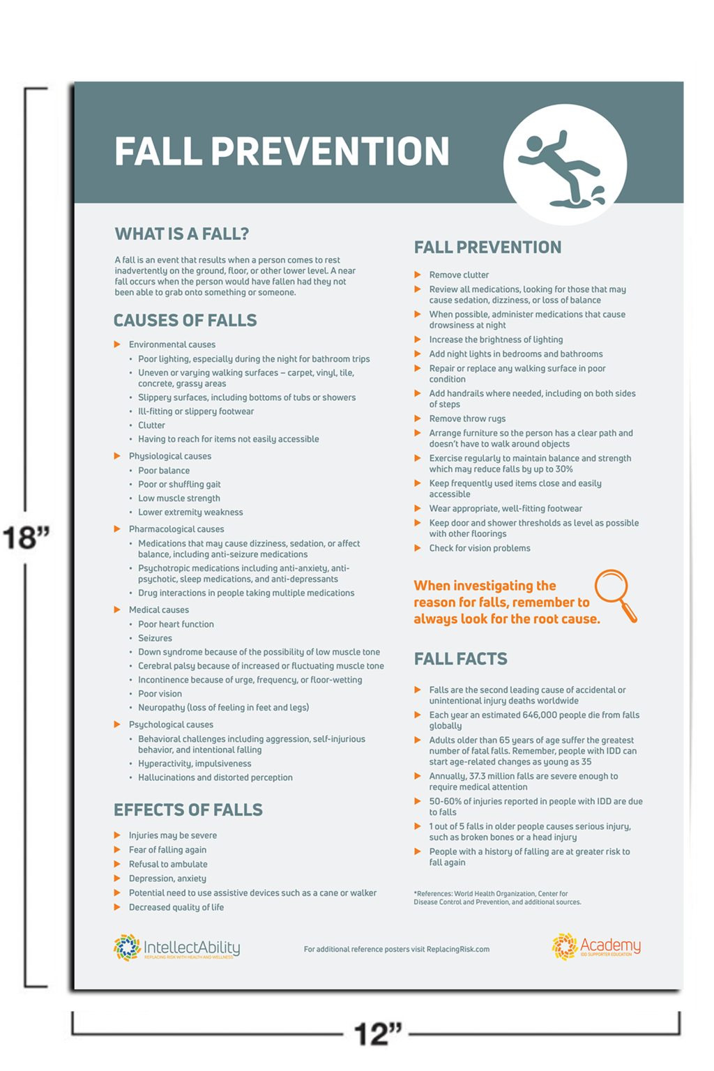 Fall Prevention Quick Reference Poster - IntellectAbility
